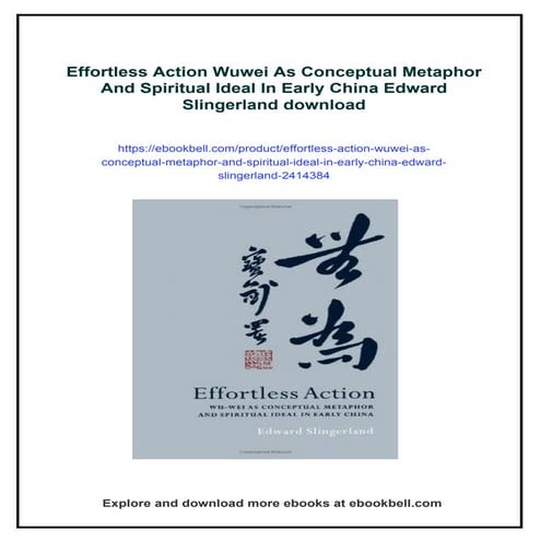 Effortless Action Wuwei As Conceptual Metaphor And Spiritual Ideal In ...