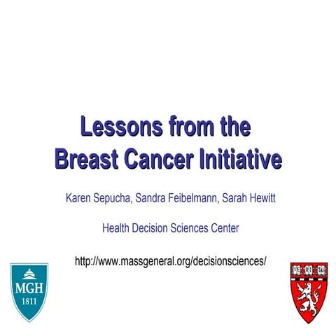 Lessons from the Breast Cancer Initiative | PPT