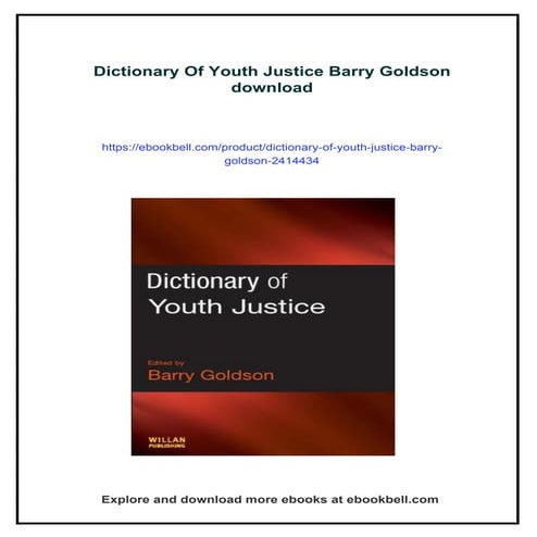Dictionary Of Youth Justice Barry Goldson | PDF