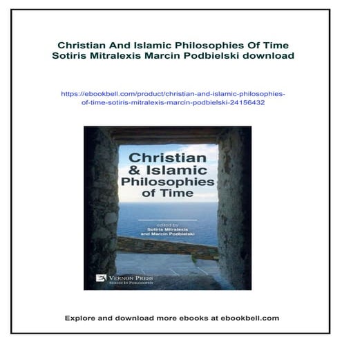 Christian And Islamic Philosophies Of Time Sotiris Mitralexis Marcin ...