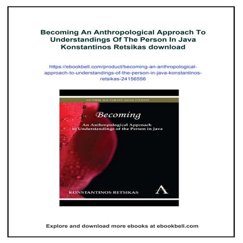 Becoming An Anthropological Approach To Understandings Of The Person In ...