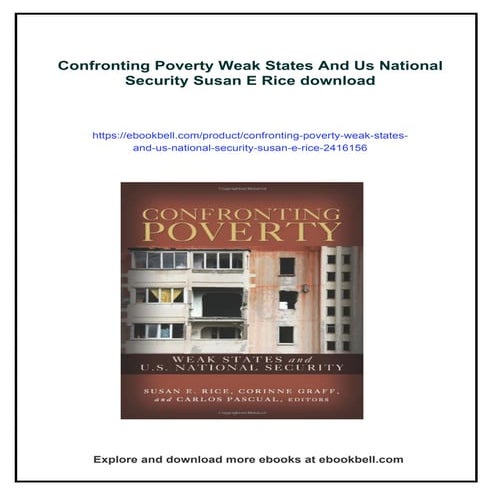Confronting Poverty Weak States And Us National Security Susan E Rice | PDF
