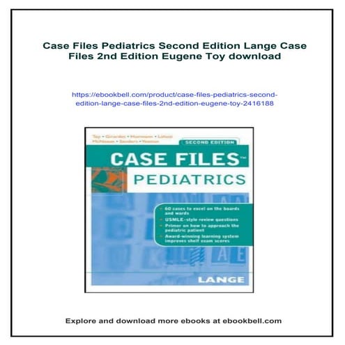Case Files Pediatrics Second Edition Lange Case Files 2nd Edition ...