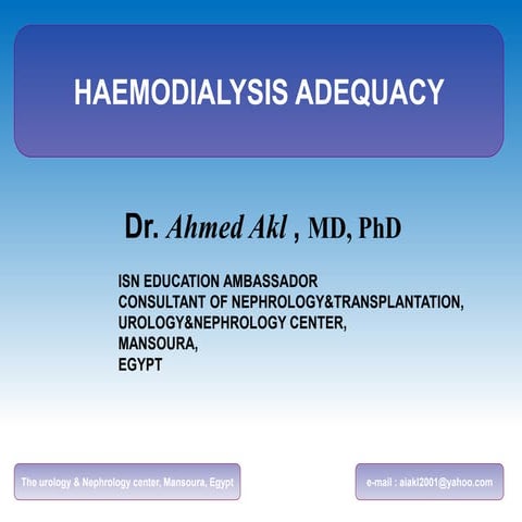 Hemodialysis Adequacy | PPT