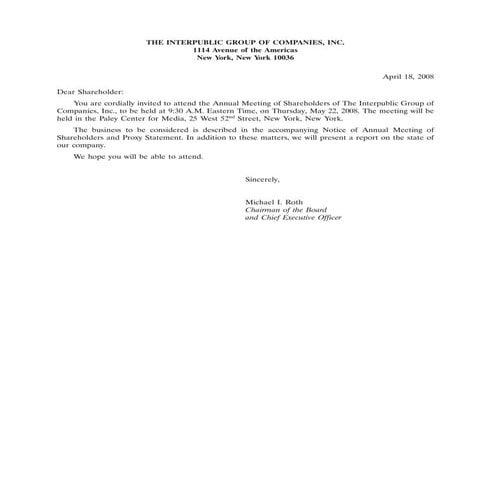 IPG_Proxy_Statement_2008 | PDF