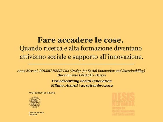 Polimi creative citizens desis | PPT