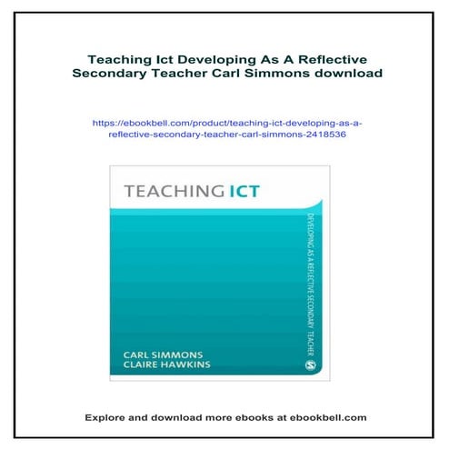 Teaching Ict Developing As A Reflective Secondary Teacher Carl Simmons ...