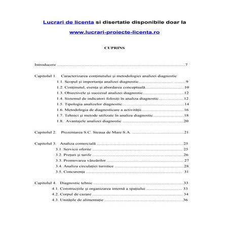 120 analiza diagnostic ca cerinta a managementului modern www.lucrari-proiecte-licenta.ro