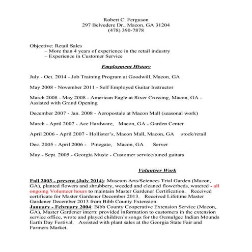 Bobby's resume | PDF