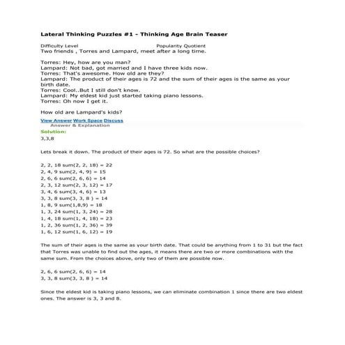 PUZZLES for Interviews | PDF