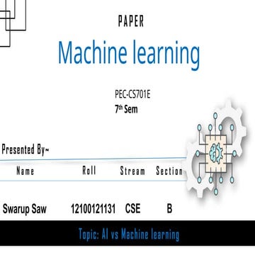Artificial Intelligence Vs Machine Learning Pptx