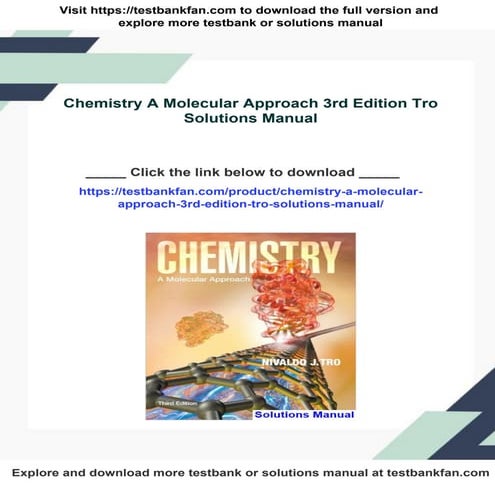 Chemistry A Molecular Approach 3rd Edition Tro Solutions Manual | PDF