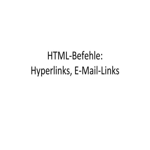 HTML - Hyperlinks erstellen | PPT