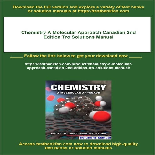 Chemistry A Molecular Approach Canadian 2nd Edition Tro Solutions ...