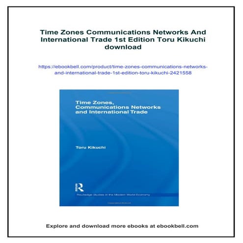 Time Zones Communications Networks And International Trade 1st Edition ...