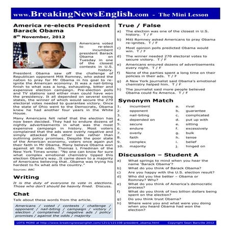 Speech analysis of President Obama’s Presidential Victory Speech 2012 | PDF