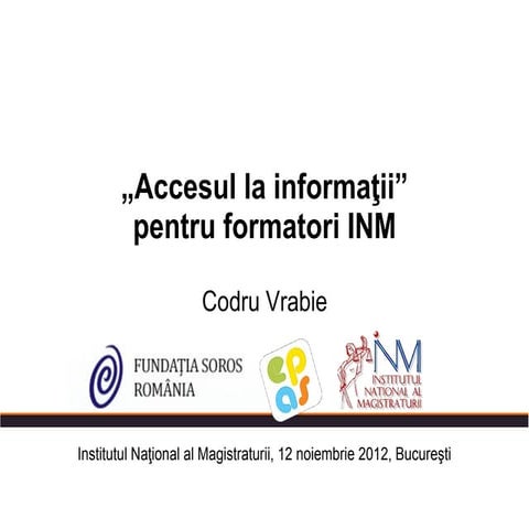 Prezentare accesul la informatii | PDF