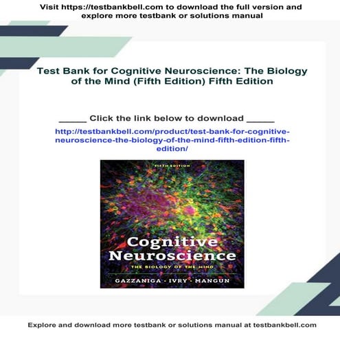 Test Bank for Cognitive Neuroscience: The Biology of the Mind (Fifth ...