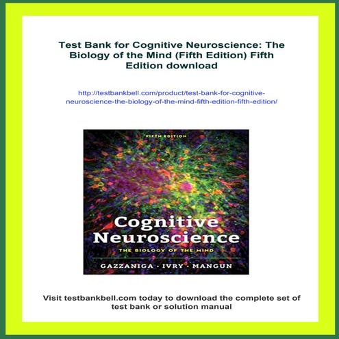 Test Bank for Cognitive Neuroscience: The Biology of the Mind (Fifth ...