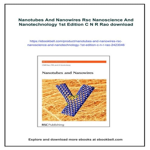 Nanotubes And Nanowires Rsc Nanoscience And Nanotechnology 1st Edition C N R Rao | PDF