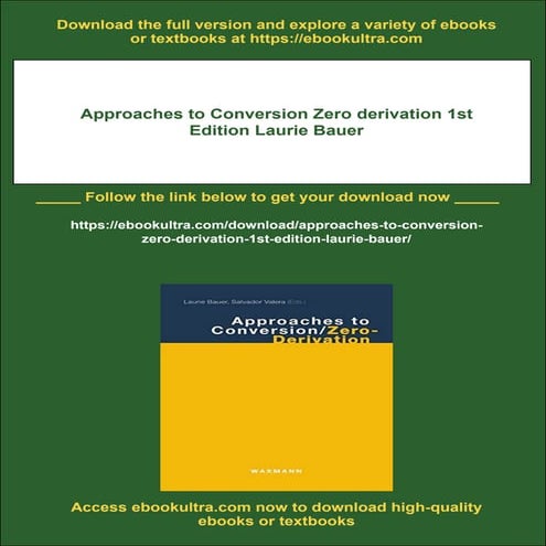 Approaches to Conversion Zero derivation 1st Edition Laurie Bauer | PDF