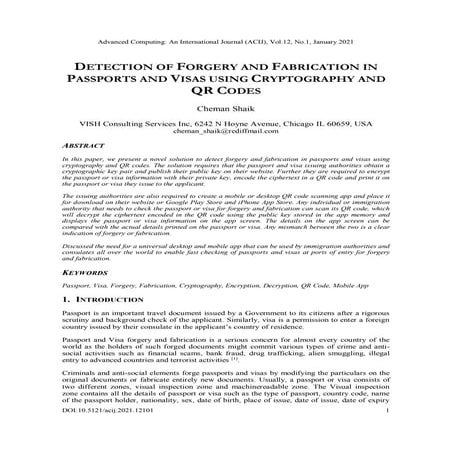 Detection of Forgery and Fabrication in Passports and Visas Using ...