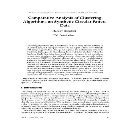 Comparative Analysis Of Clustering Algorithms On Synthetic Circular