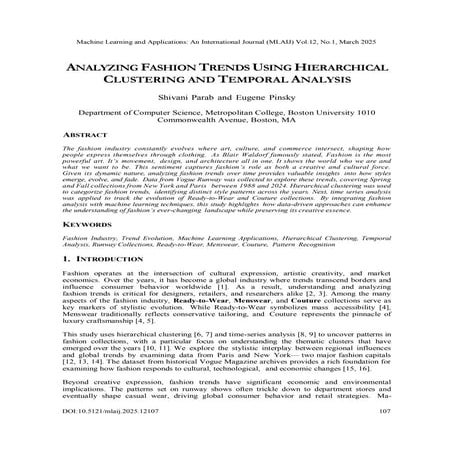 Analyzing Fashion Trends Using Hierarchical Clustering and Temporal Analysis | PDF
