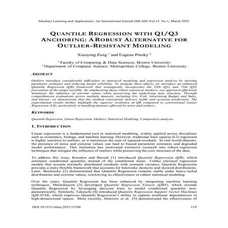 Quantile Regression with Q1/Q3 Anchoring: A Robust Alternative for Outlier-Resistant Modeling | PDF