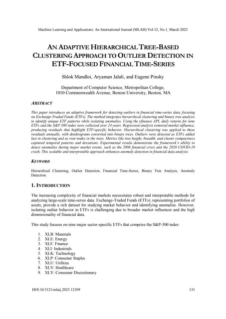 An Adaptive Hierarchical Tree Based Clustering Approach To Outlier