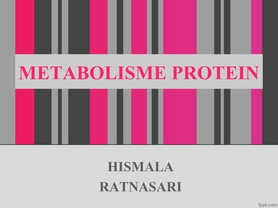 Metabolisme protein | PPT
