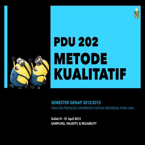 PDU 202 Qualitative Research Method: Sampling | PDF