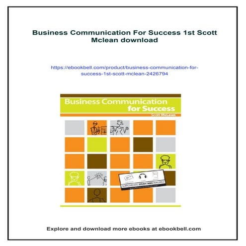 Business Communication For Success 1st Scott Mclean | PDF