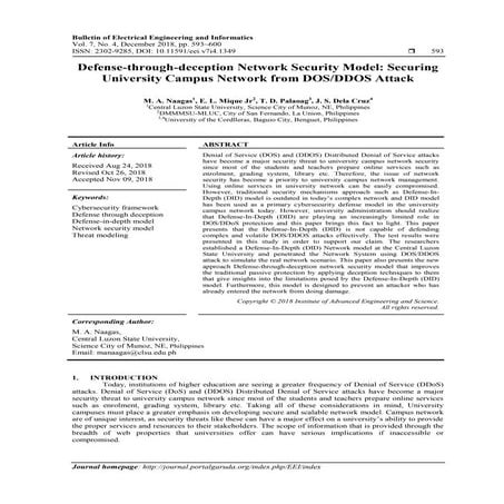 Defense-through-Deception Network Security Model: Securing University ...