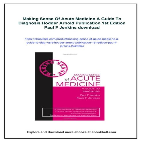 Making Sense Of Acute Medicine A Guide To Diagnosis Hodder Arnold ...