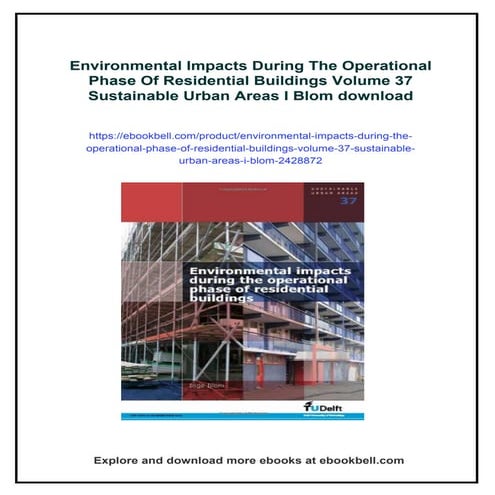 Environmental Impacts During The Operational Phase Of Residential ...