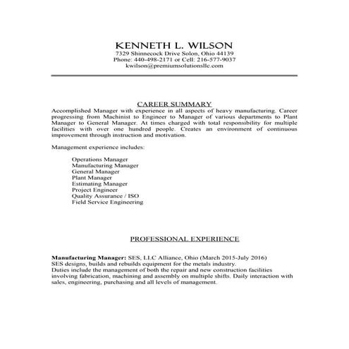 Kens resume 7-19-2016 | DOC