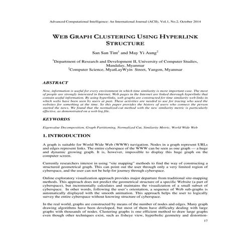 Web Graph Clustering Using Hyperlink Structure Pdf