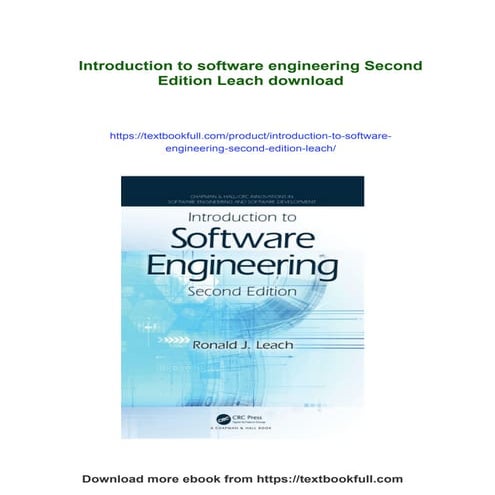 Introduction to software engineering Second Edition Leach | PDF
