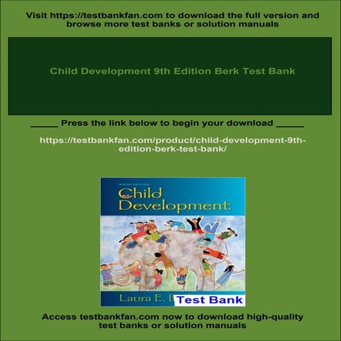 Child Development 9th Edition Berk Test Bank | PDF