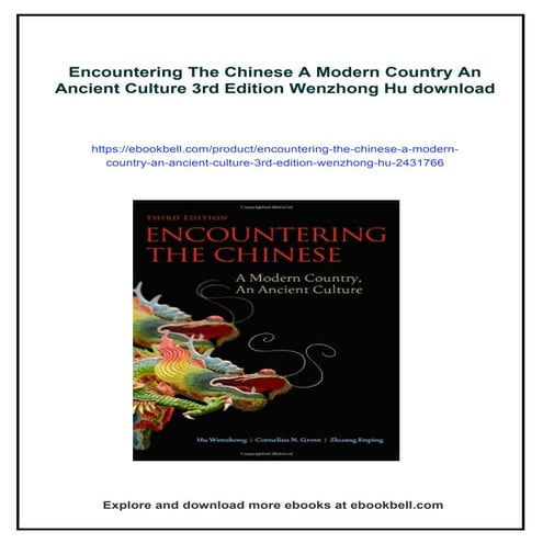 Encountering The Chinese A Modern Country An Ancient Culture 3rd ...