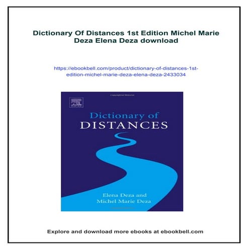 Dictionary Of Distances 1st Edition Michel Marie Deza Elena Deza | PDF