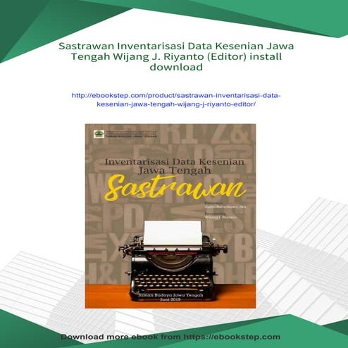 Sastrawan Inventarisasi Data Kesenian Jawa Tengah Wijang J. Riyanto (Editor) | PDF