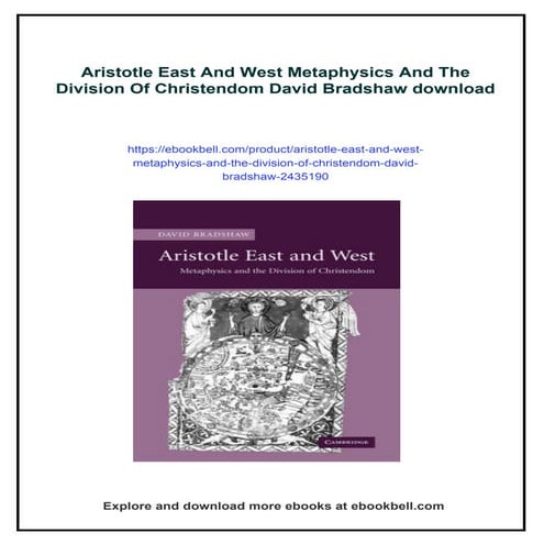 Aristotle East And West Metaphysics And The Division Of Christendom ...
