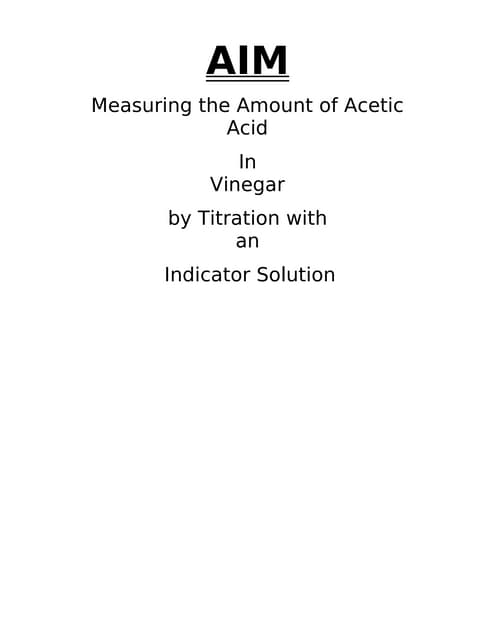 Chemistry investigatory project on Antacids | PDF