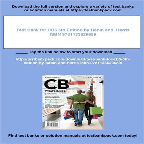 Test Bank for CB3 CB 3rd Edition Consumer Behavior Babin | PDF