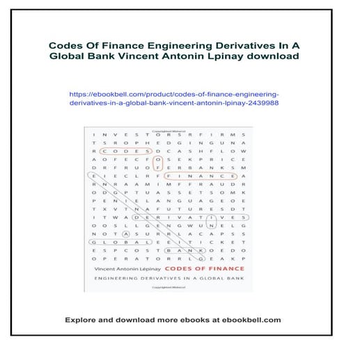 Codes Of Finance Engineering Derivatives In A Global Bank Vincent Antonin Lpinay | PDF