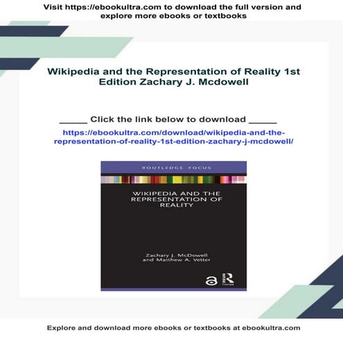 Wikipedia and the Representation of Reality 1st Edition Zachary J ...