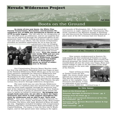 Fall 2006 Nevada Wilderness Project Newsletter | PDF