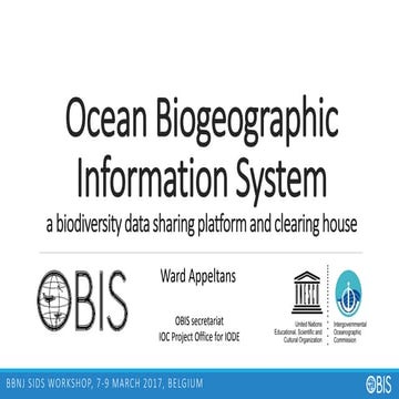 OBIS, the Ocean Biogeographic Information System, as a data sharing ...